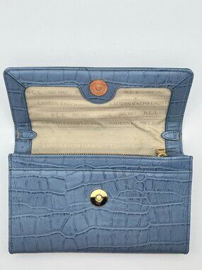 Lauren Ralph Lauren | Bags | Lauren Ralph Lauren Blue Crocembossed ...